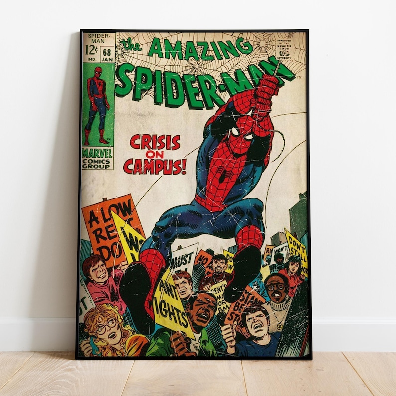 Spider Man Comic Book Covers Poster, Comics Print, Wall Art, Gift for ...