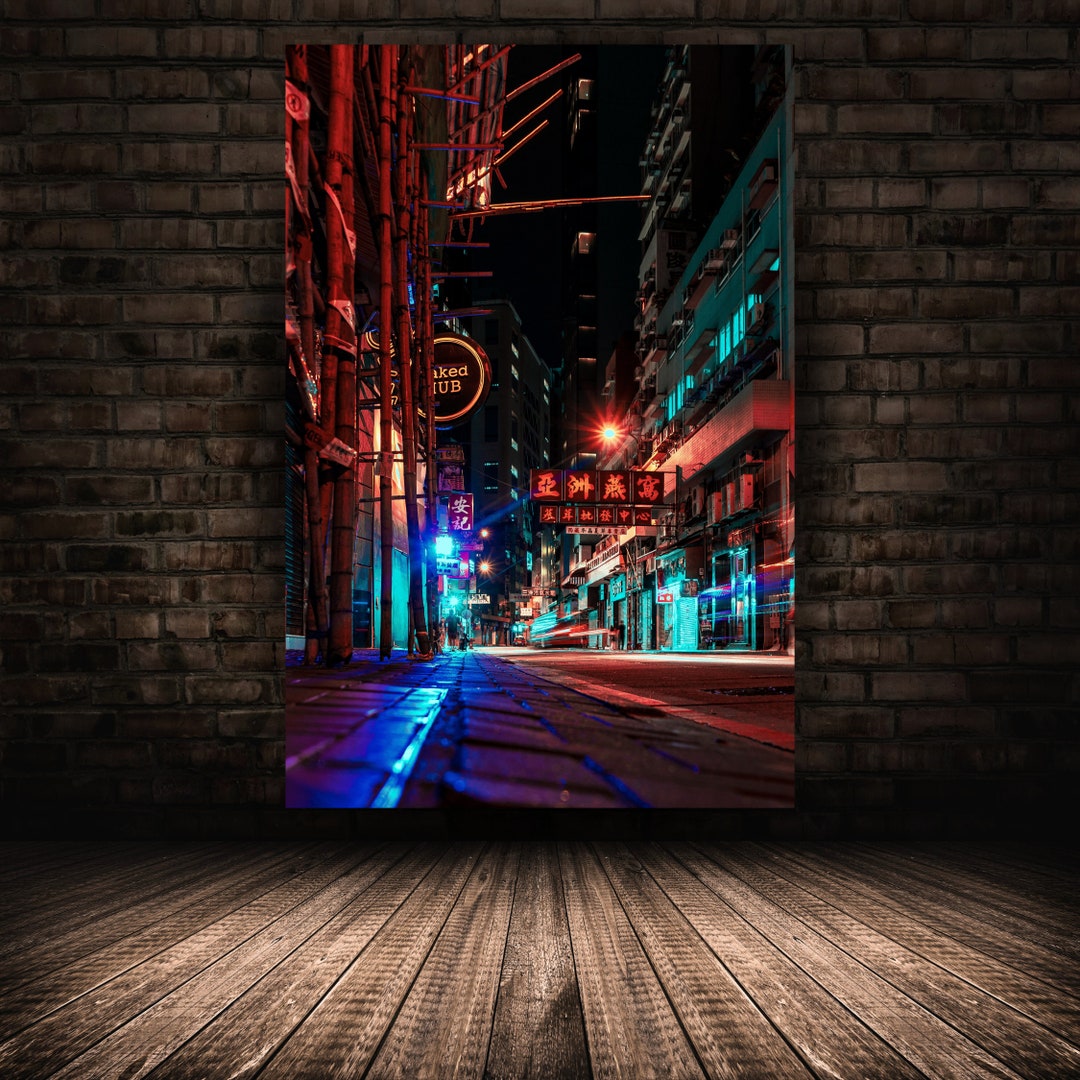 Japan, Tokyo Neon City Poster, Japan, Light City Wall Art, Rolled ...