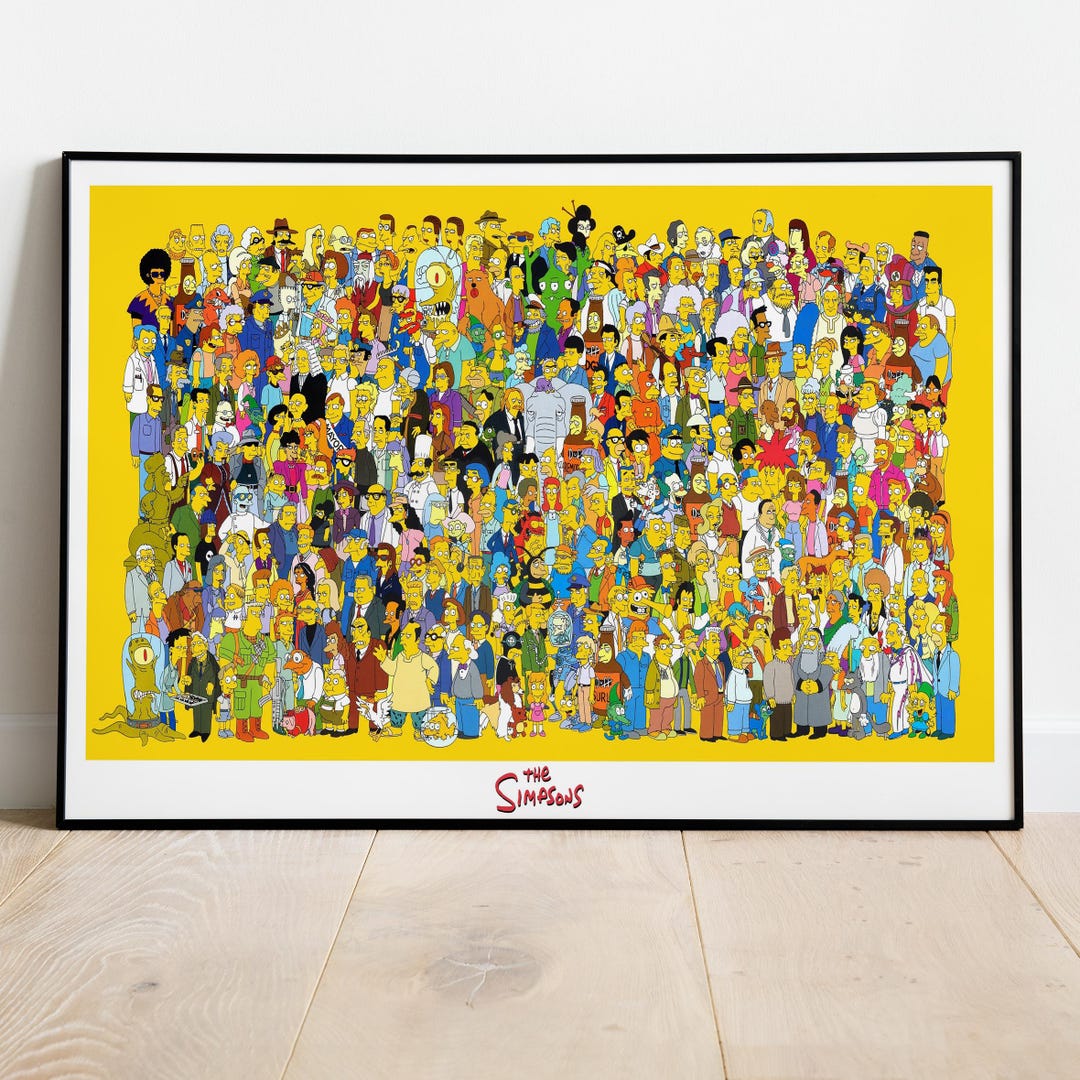 All Simpsons Characters Poster, Tv Series Print, Wall Art, Gift for Tv ...
