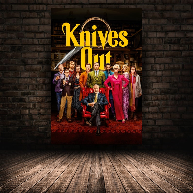 Knives Out Poster Daniel Craig Wall Art Rolled Canvas Print - Etsy