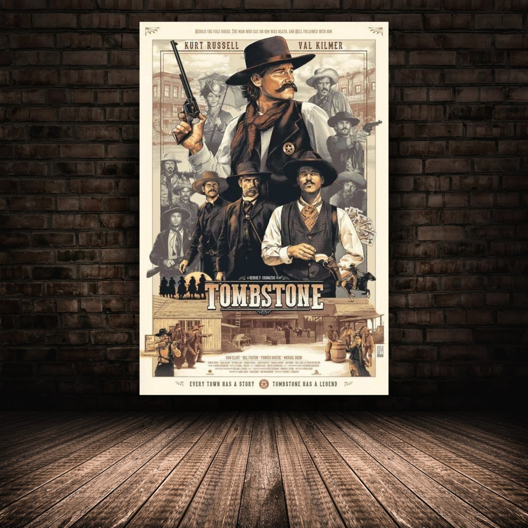 Tombstone Movie Poster, Western Wall Art, Stretched Option, Unique Home ...