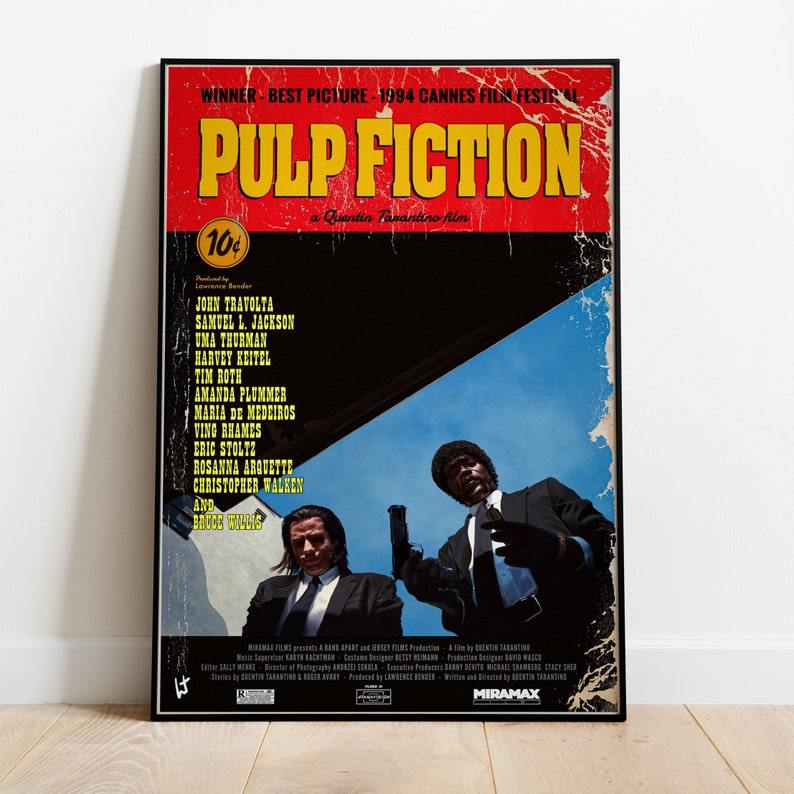 Pulp Fiction Poster, Movie Print, Wall Art, Gift for Film Fans #3 - Etsy
