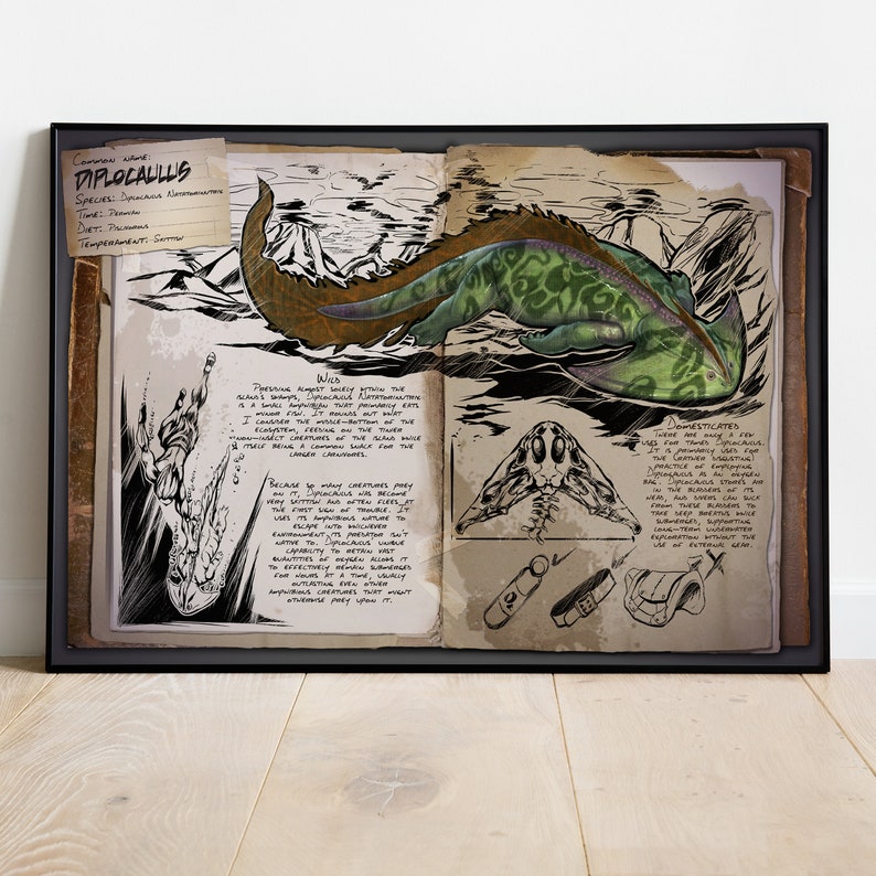 Ark Survival Dossiers Poster, Game Print, Wall Art, Gift for Gamers #3 ...