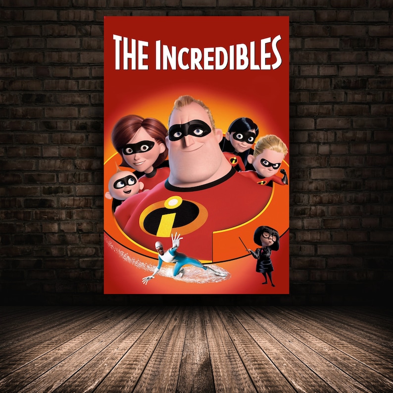 The Incredibles Movie Poster Animated Wall Art Unique Home - Etsy