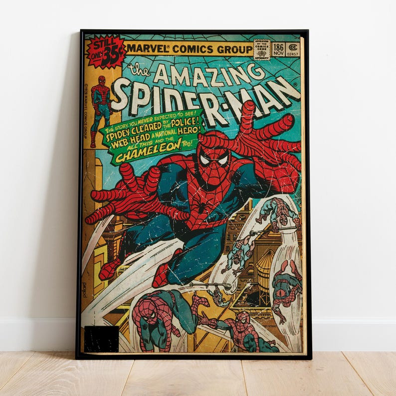 Spider Man Comic Book Covers Poster, Comics Print, Wall Art, Gift for ...