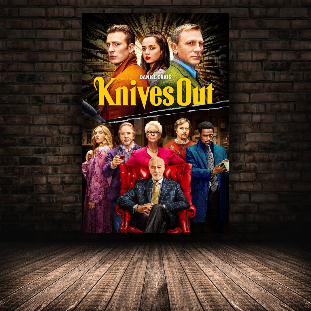 Knives Out Poster Daniel Craig Wall Art Rolled Canvas Print - Etsy