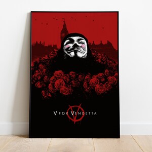 V for Vendetta Poster, Movie Print, Wall Art, Gift for Film Fans #2 - Etsy