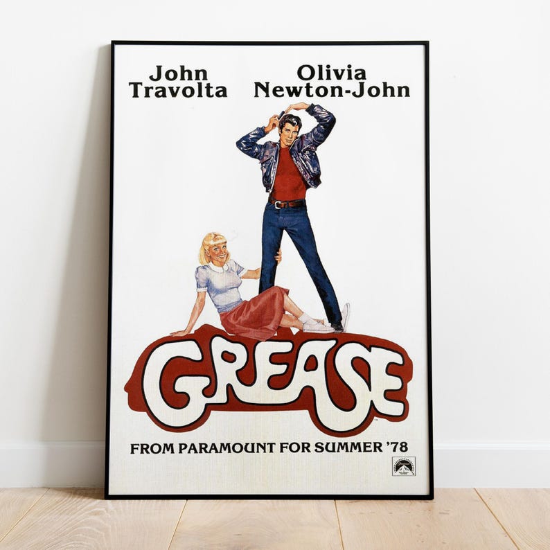 Grease Poster, Movie Print, Wall Art, Gift for Film Fans - Etsy