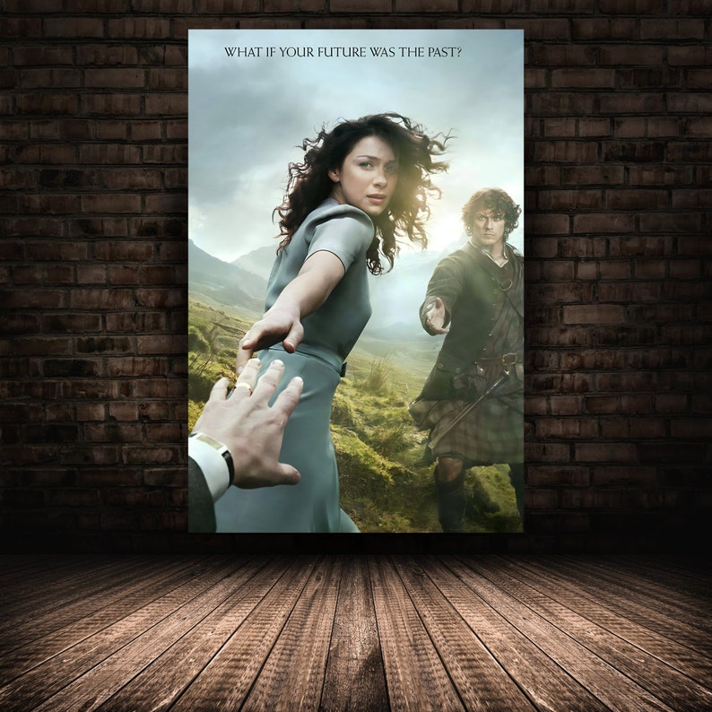 Outlander Poster, Caitriona Balfe Wall Art, Sam Heughan Rolled Canvas ...