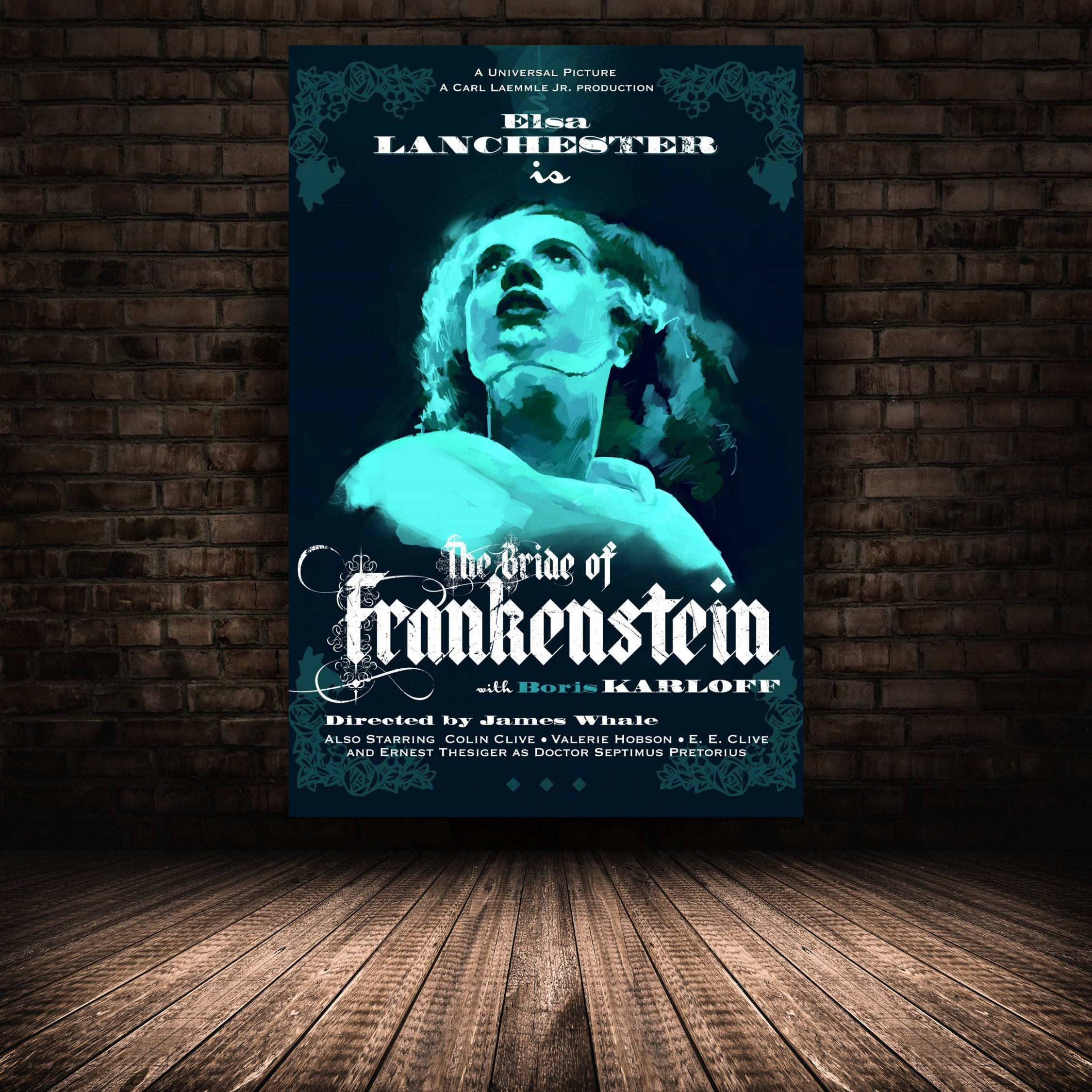 Frankenstein Movie Poster, 1931, Old Hollywood Decor, Horror Movie ...