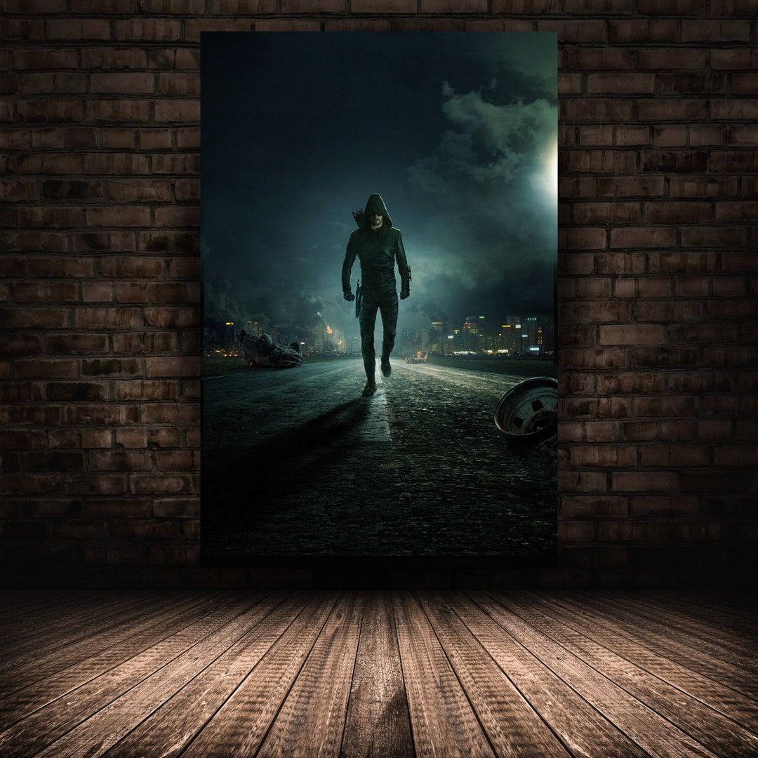 The Arrow Poster, Stephen Amell Wall Art, Rolled Canvas Print ...
