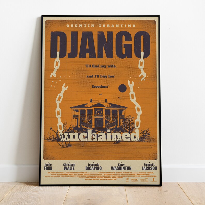 Django Unchained Poster, Movie Print, Wall Art, Gift for Film Fans - Etsy