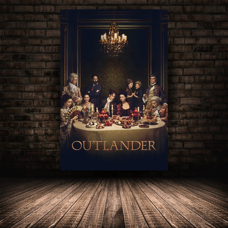 Outlander Poster, Caitriona Balfe Wall Art, Sam Heughan Rolled Canvas ...