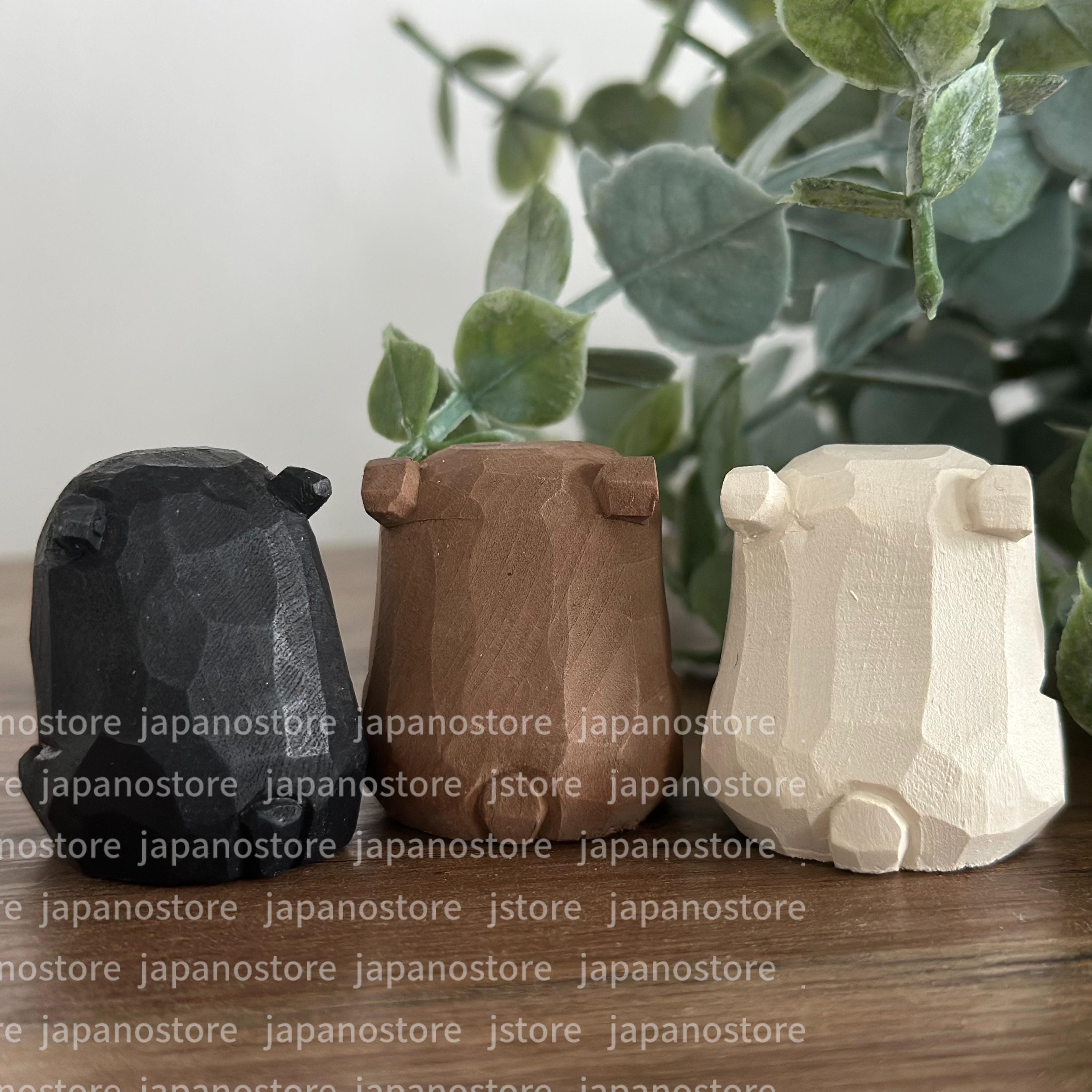 Cute Bear Figurine – Mini Bear Wooden Sculpture, Cute Bear Minature ...