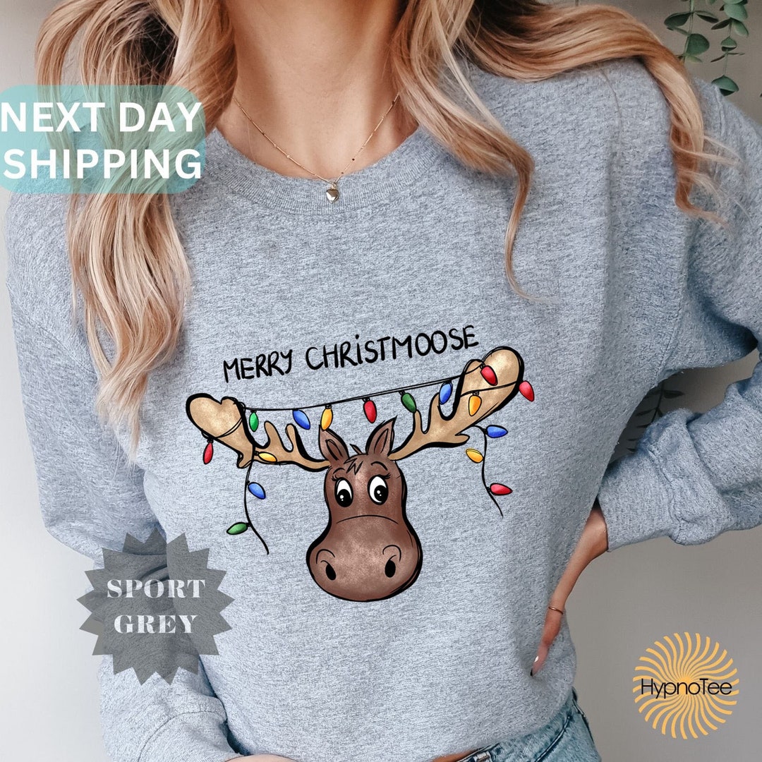 Merry Christmoose Sweatshirt: Funny Christmas Moose Lover Hoodie - Etsy