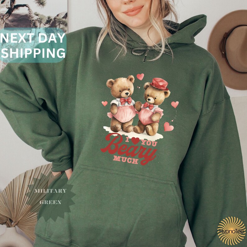 Vintage I Love You Beary Much Sweatshirt, Bear Sweatshirt, Valentines ...