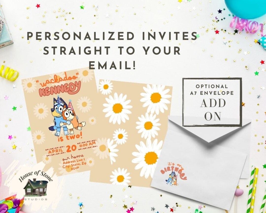 Print-ready Personalized Wackadoo Bluey Birthday Invitation- We Do All ...