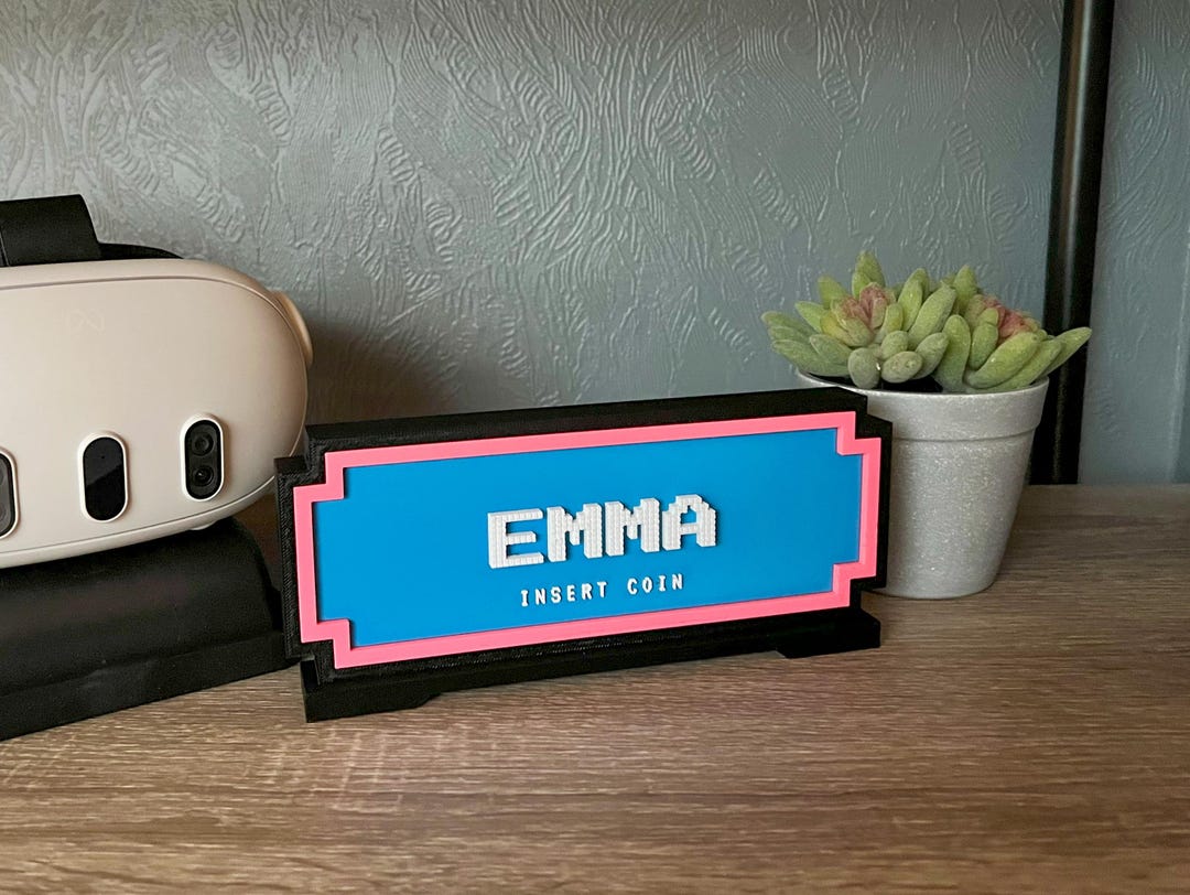 Custom Pixel Name Sign – “insert Coin” Arcade Style – Retro Gamer Desk ...