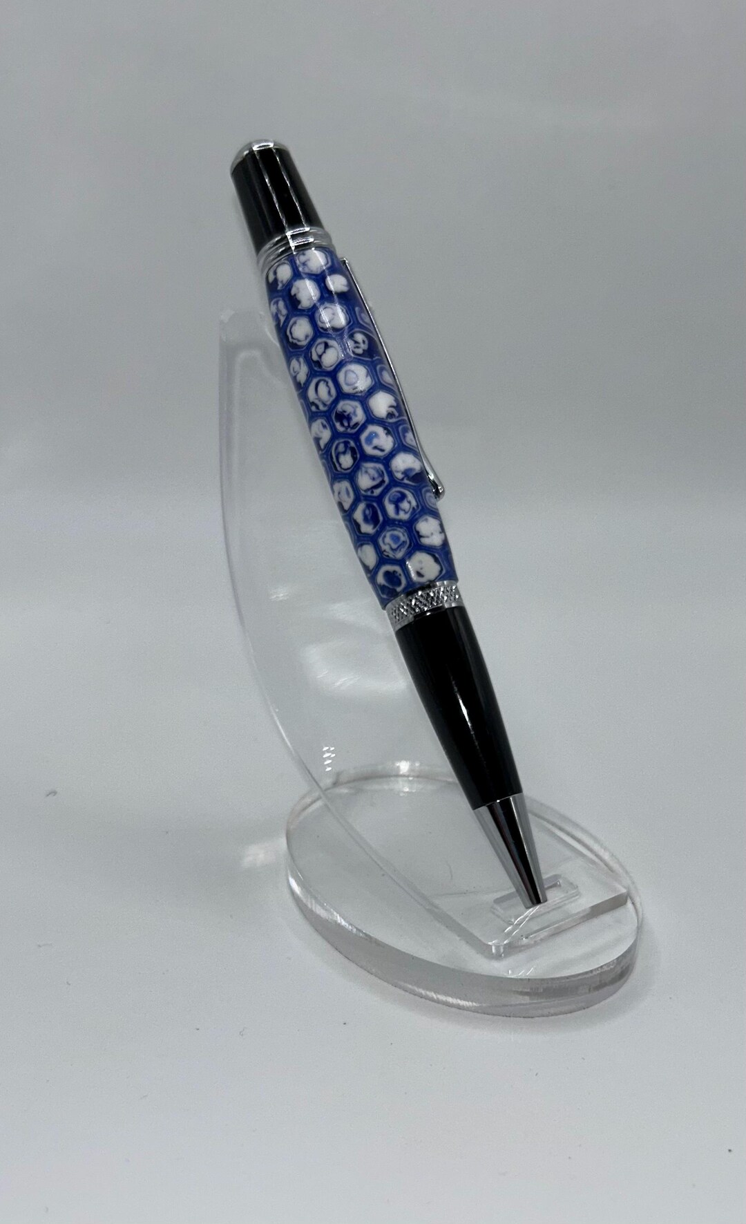 Honey Comb Persian Purple Acrylic Chrome Twist Pen. - Etsy