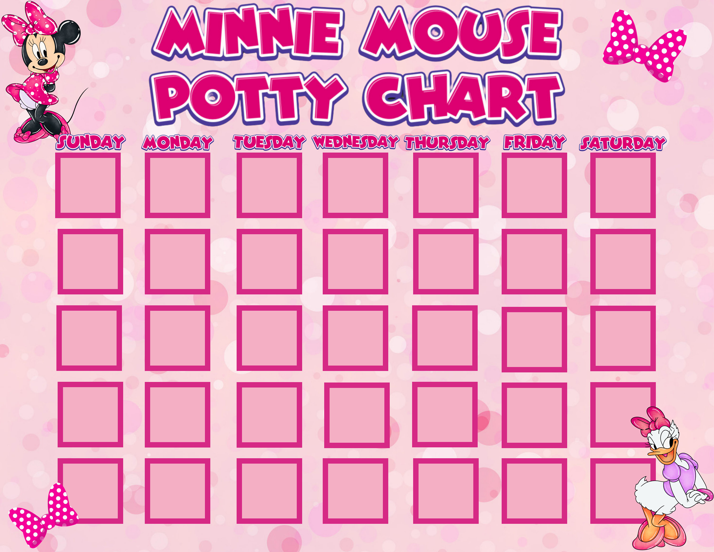 Girl Mouse Potty Chart PDF - Etsy
