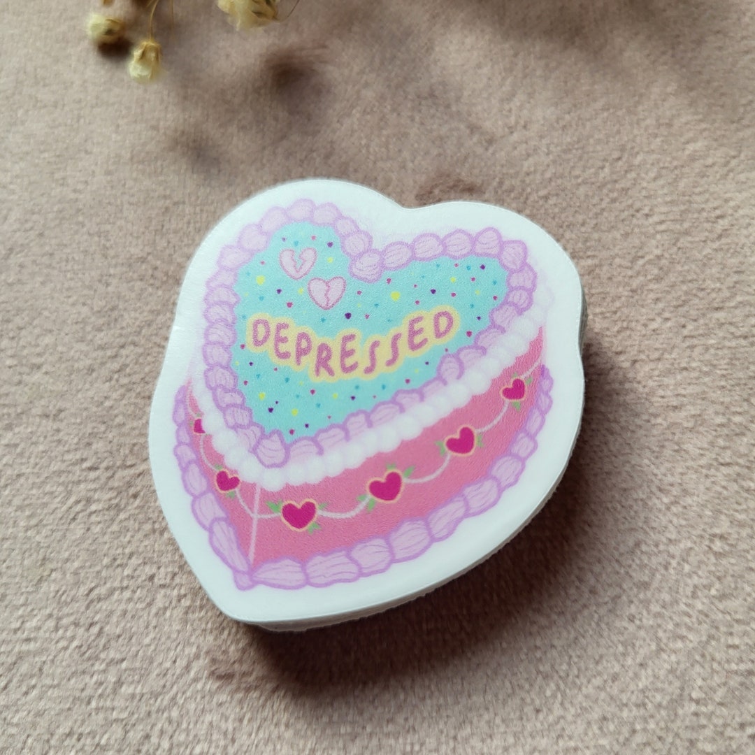 DEPRESSED Sticker Bookish Swiftie Sticker Cake Sticker Booklover ...