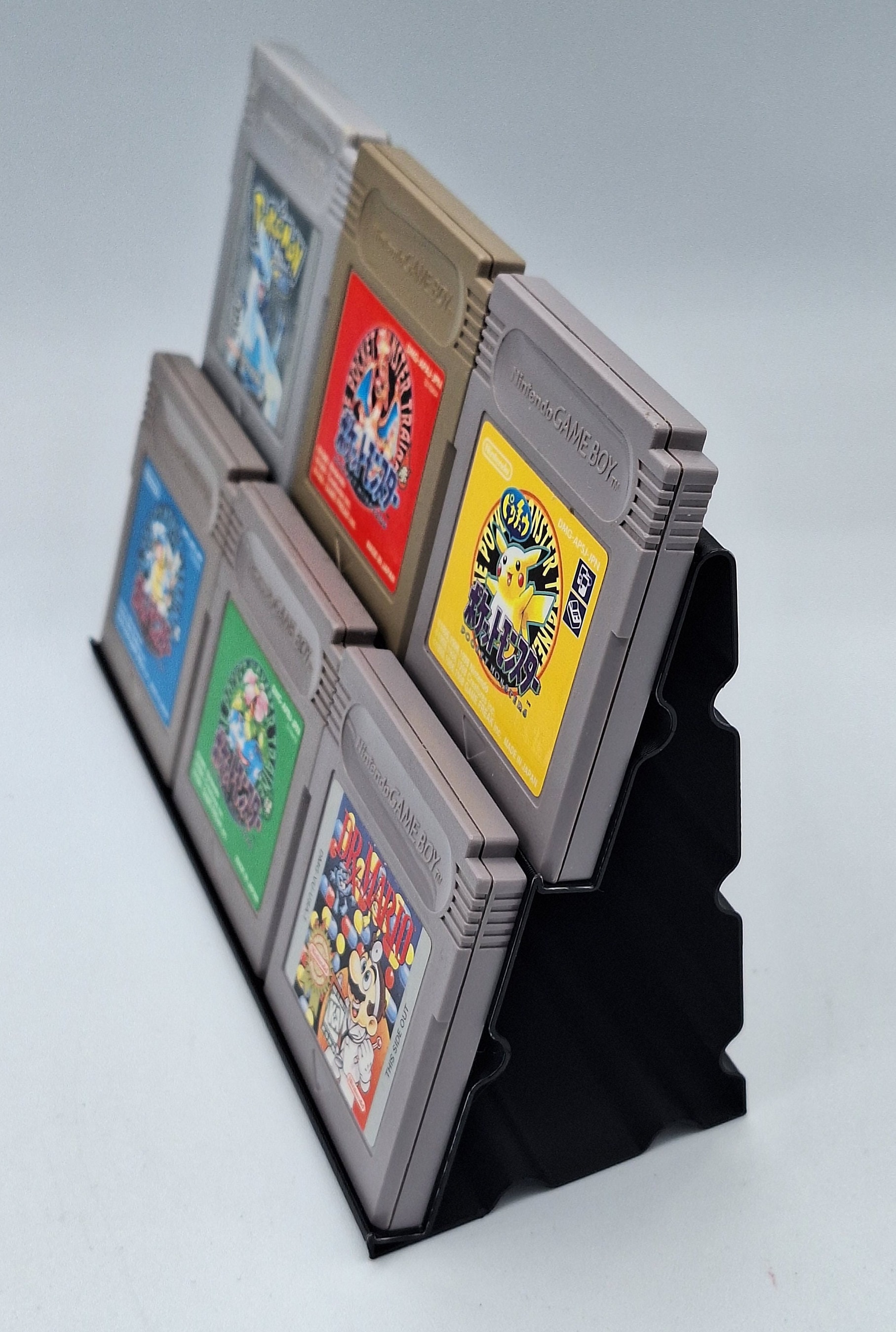 Game Boy Display Stand Tiered Holds 6 GB or GBC Game Carts 3D Printed ...