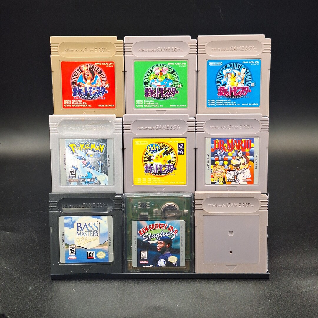 Game Boy Display Stand Tiered Holds 9 GB or GBC Game Carts 3D Printed ...