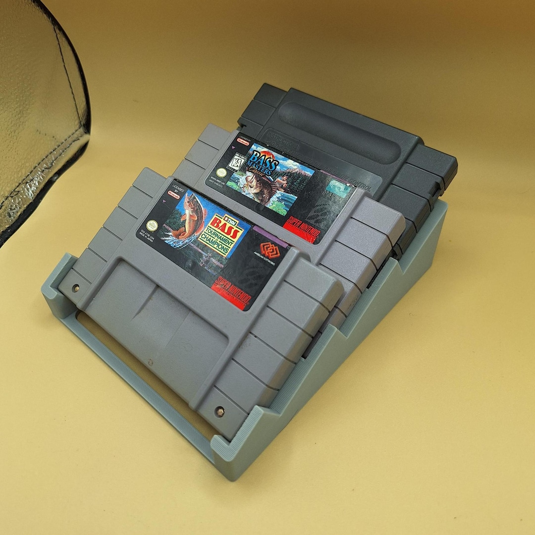 SNES Game Cartridge Display Stand, Horizontal, Tiered, Options up to 5 ...