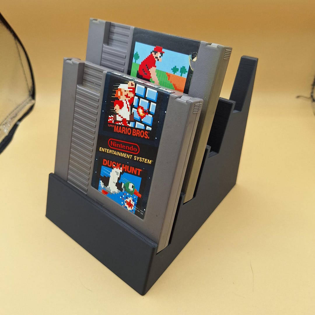 NES Game Display Stand, Tiered, Holds up to 5 Carts, 3D Printed, Choose ...