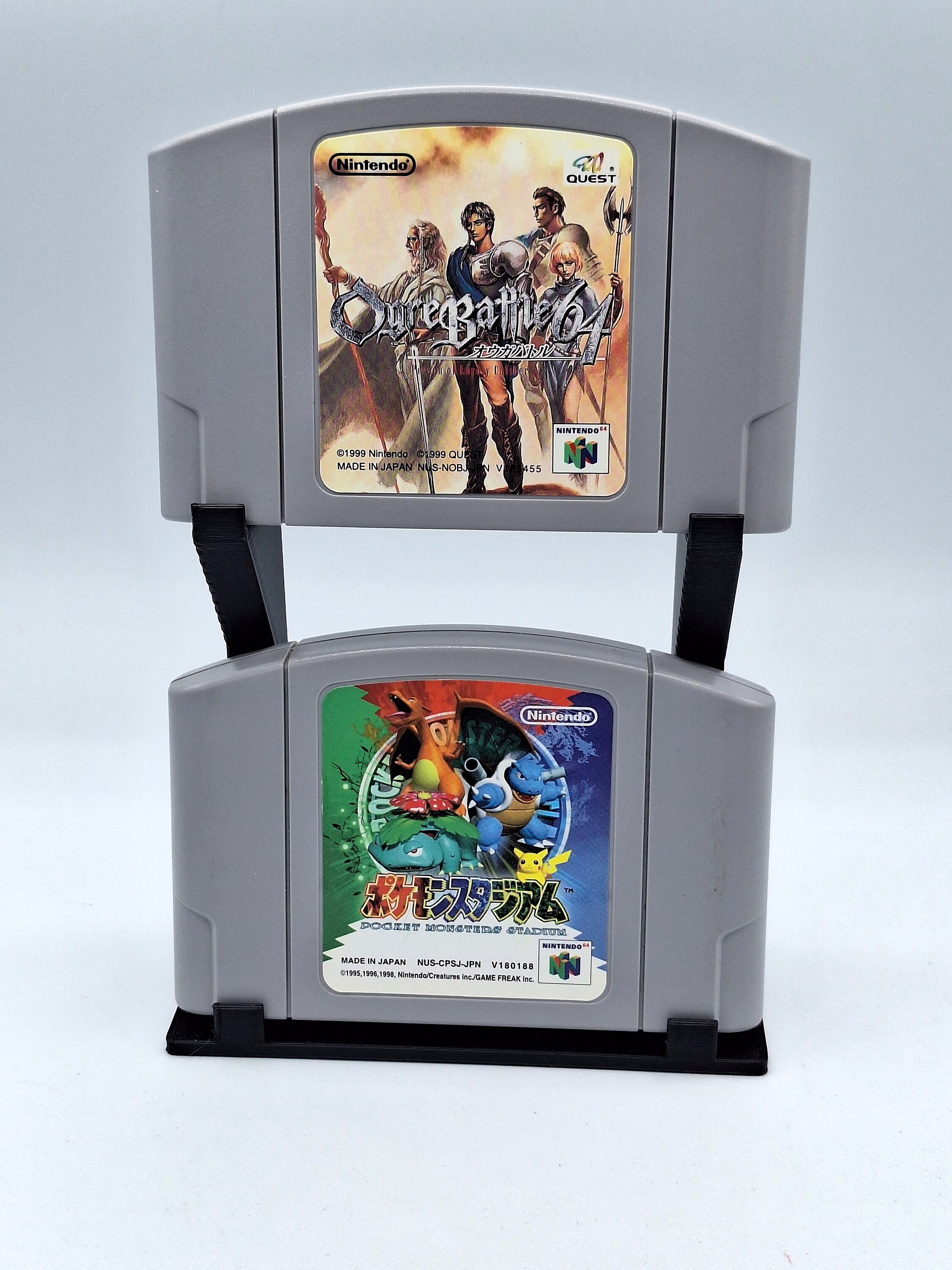 3D Printed Nintendo 64 Cartridge Display Stand Tiered Holds 2 N64 Carts ...