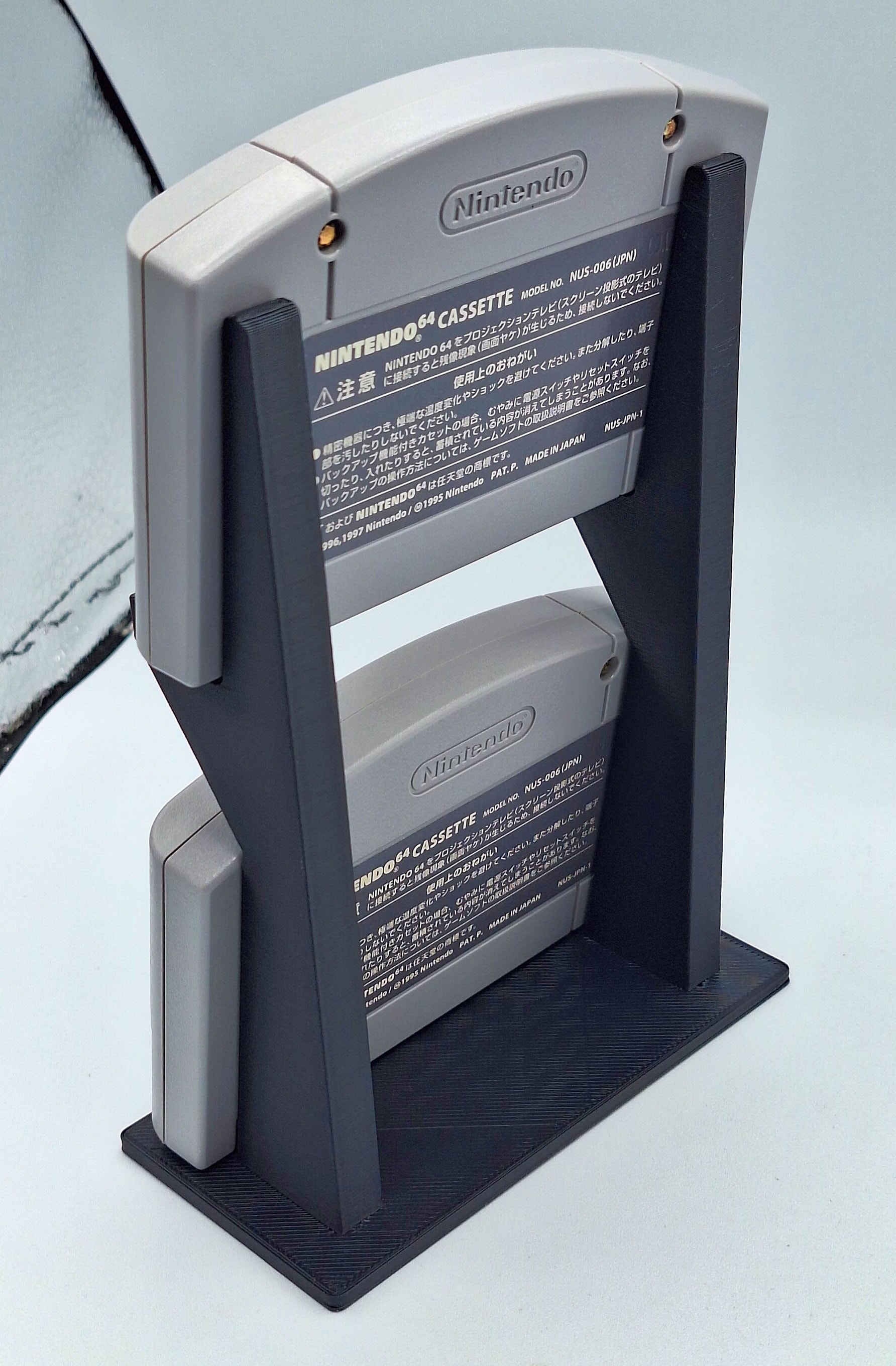 3D Printed Nintendo 64 Cartridge Display Stand Tiered Holds 2 N64 Carts ...