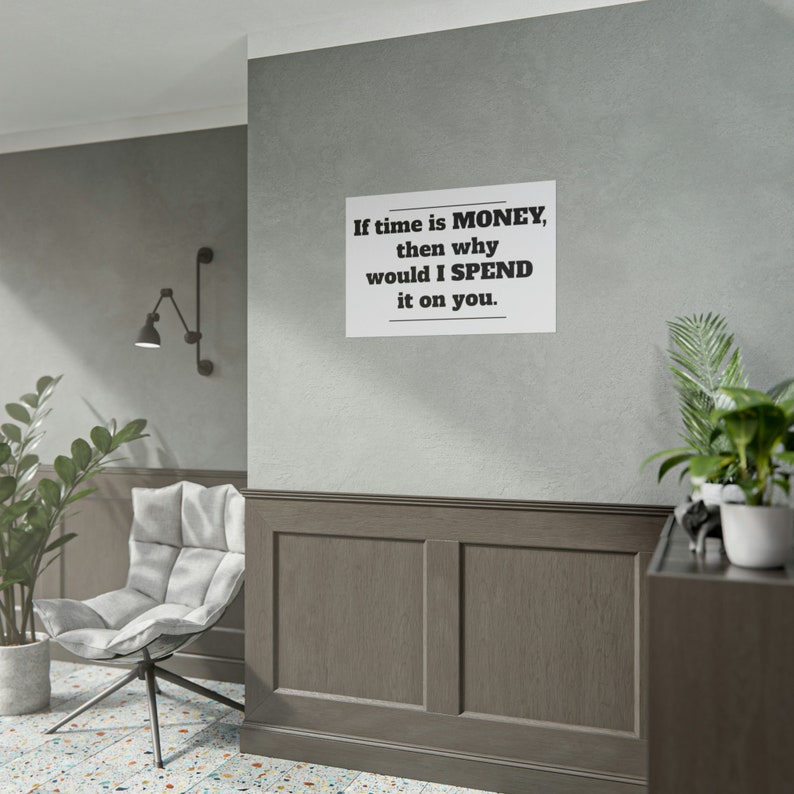 Time is Money Wall Poster - Etsy