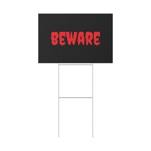 Beware Halloween Plastic Yard Sign - Etsy