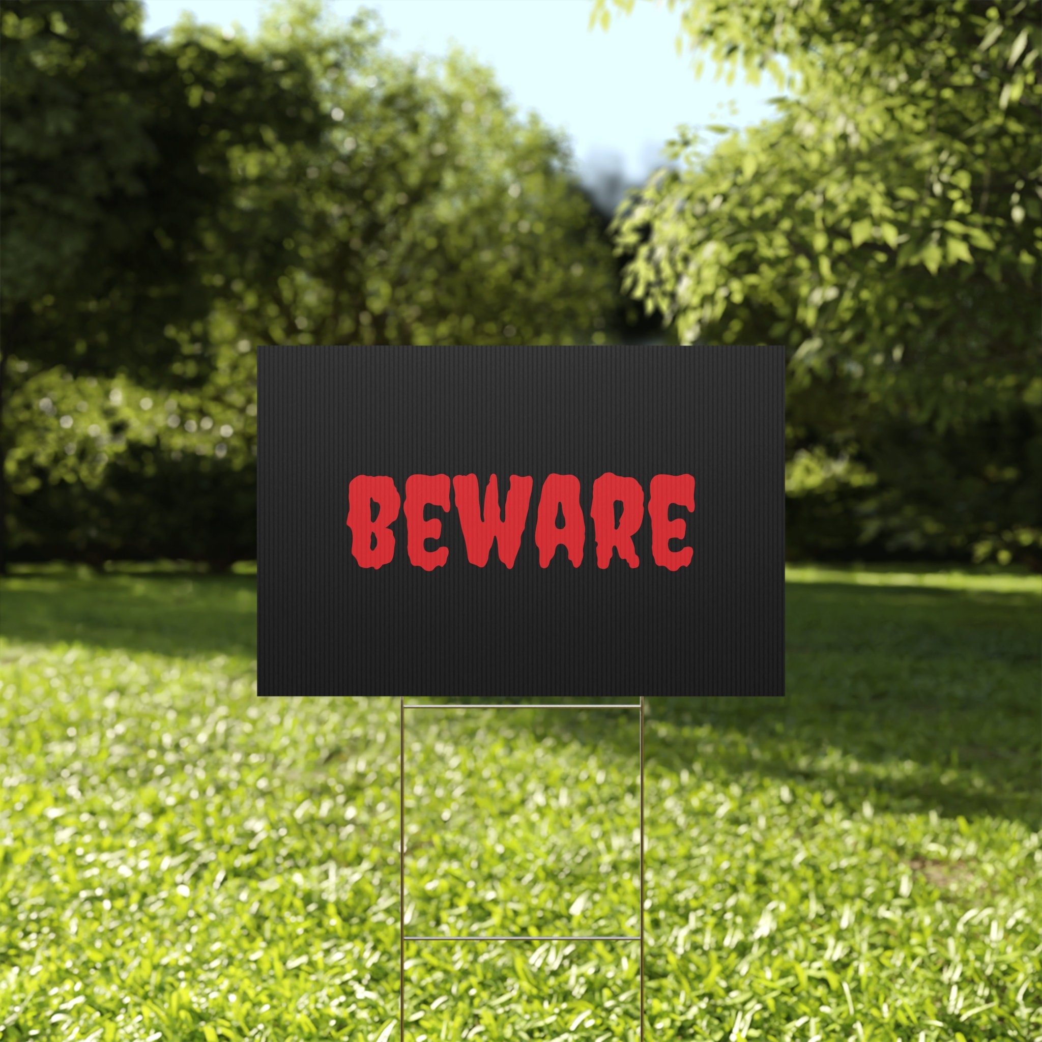 Beware Halloween Plastic Yard Sign - Etsy