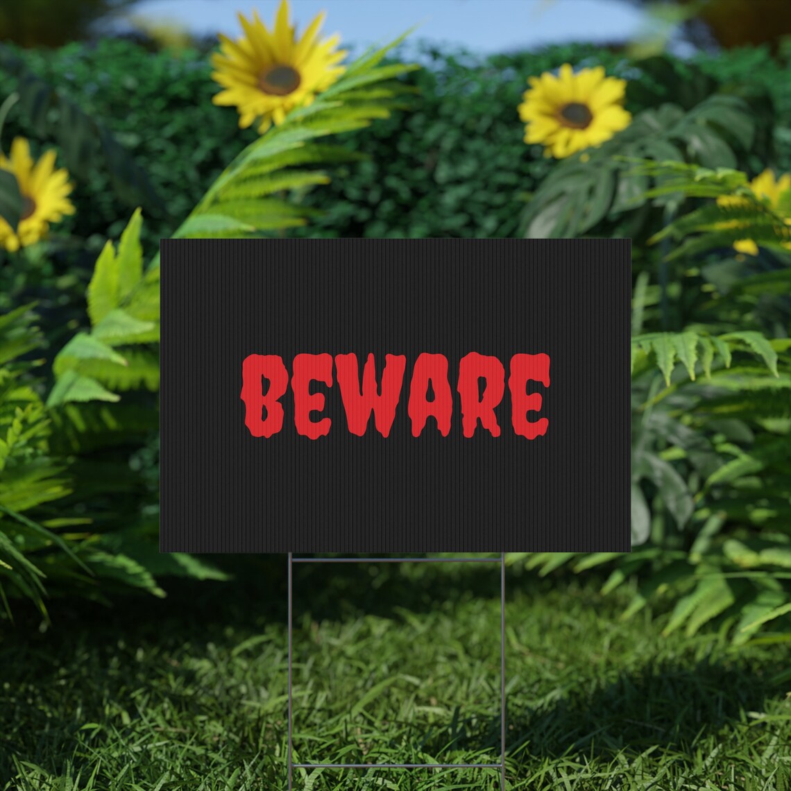 Beware Halloween Plastic Yard Sign - Etsy