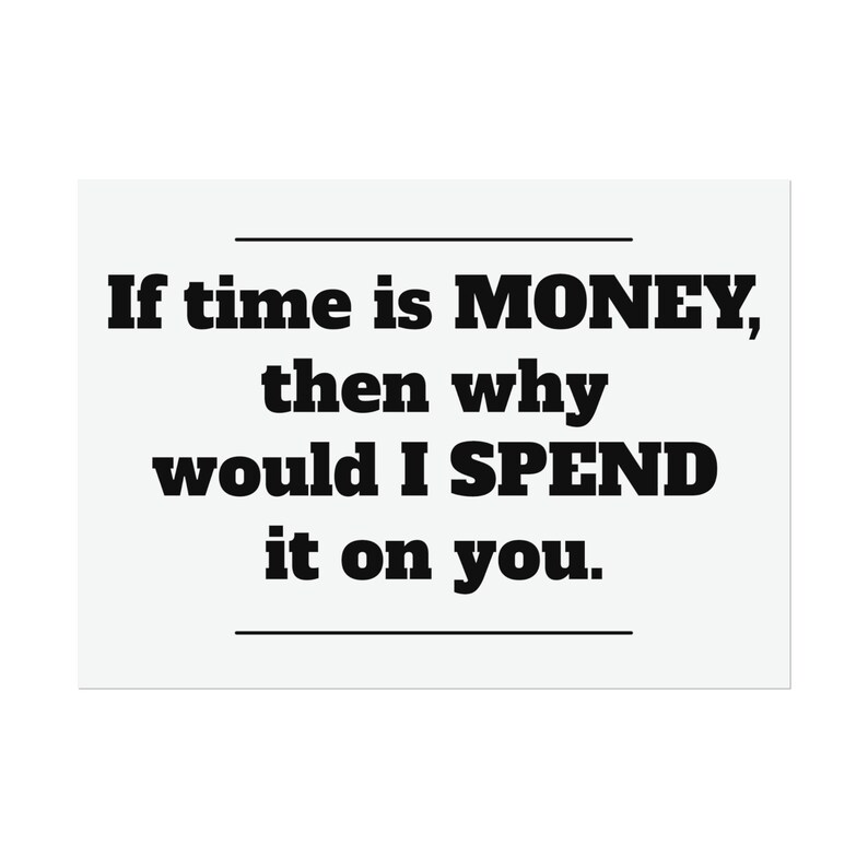 Time is Money Wall Poster - Etsy