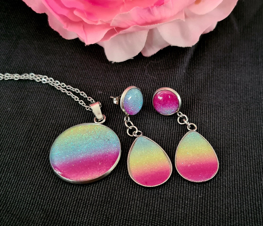 Rainbow Jewelry Set - Etsy