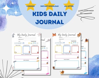 Kids Daily Journal Printable, Journal for Kids, Diary for Children ...