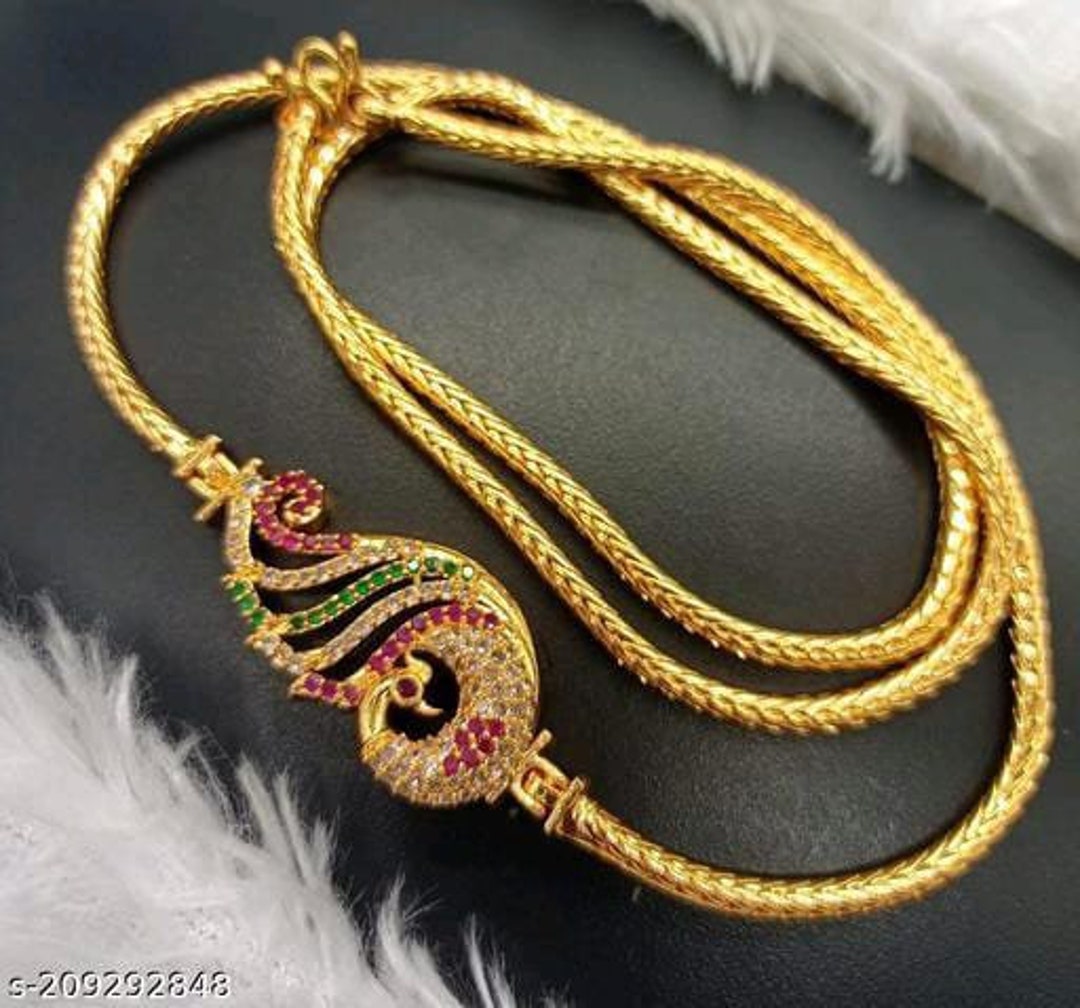 Mop Chain Gold Plated Covering Mop Mugappu Chain South Indian - Etsy