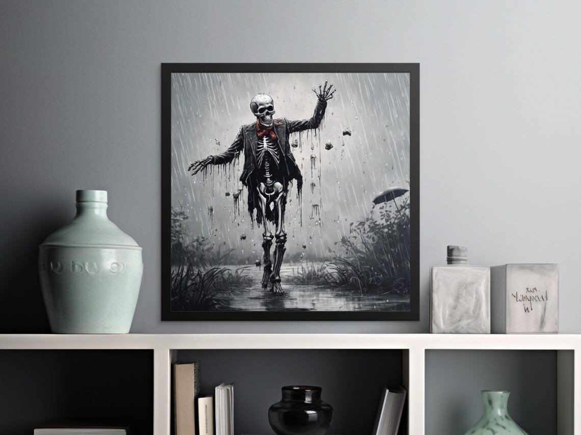 Gothic Skeleton Art Print, Vintage Style Skeleton in Suit, Unique ...