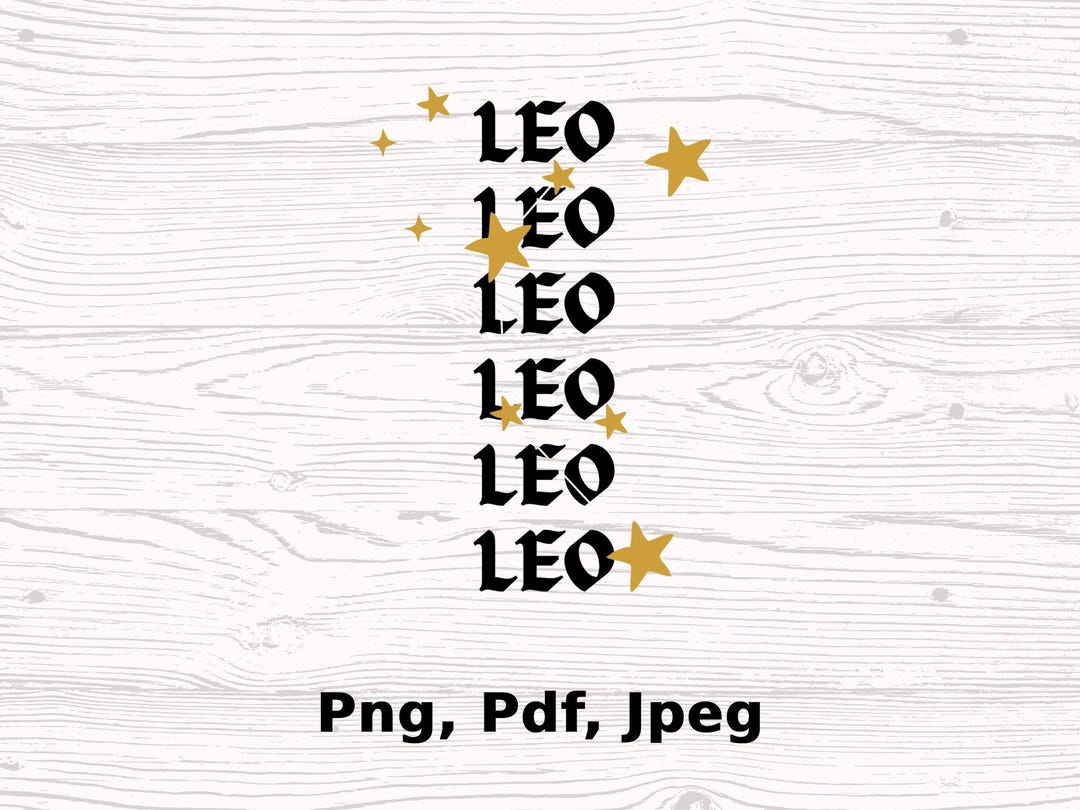 Leo Digital Design, Star Pattern Leo Art for Shirts, Cups, Hoodies ...