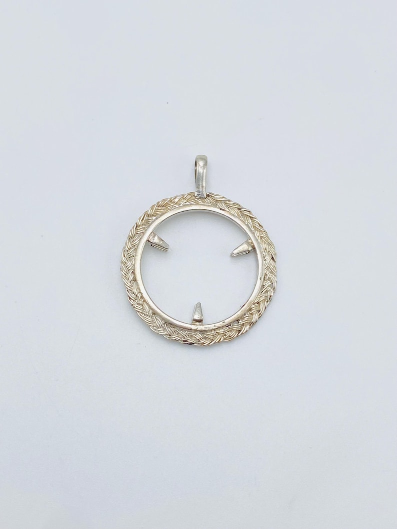 925 Sterling Silver Round Pendant Bezel Setting: Coin Connector - Etsy