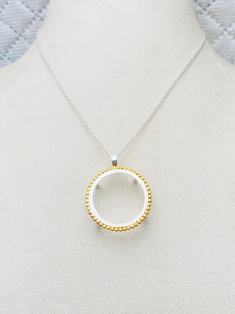 925 Sterling Silver Round Bezel Pendant With Chain: Coin Connector ...