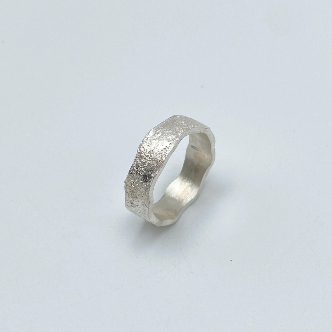 Handmade Sterling Silver Melted Ring: Irregular Wrap Band - Etsy