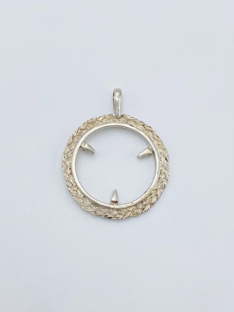 925 Sterling Silver Round Pendant Bezel Setting: Coin Connector - Etsy