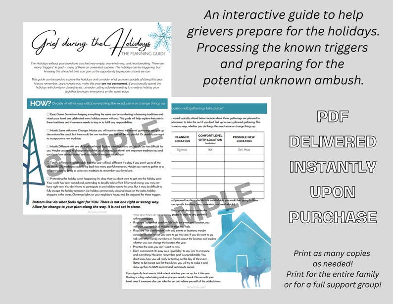 Grief Holiday Planning Guide Worksheet Packet - Etsy