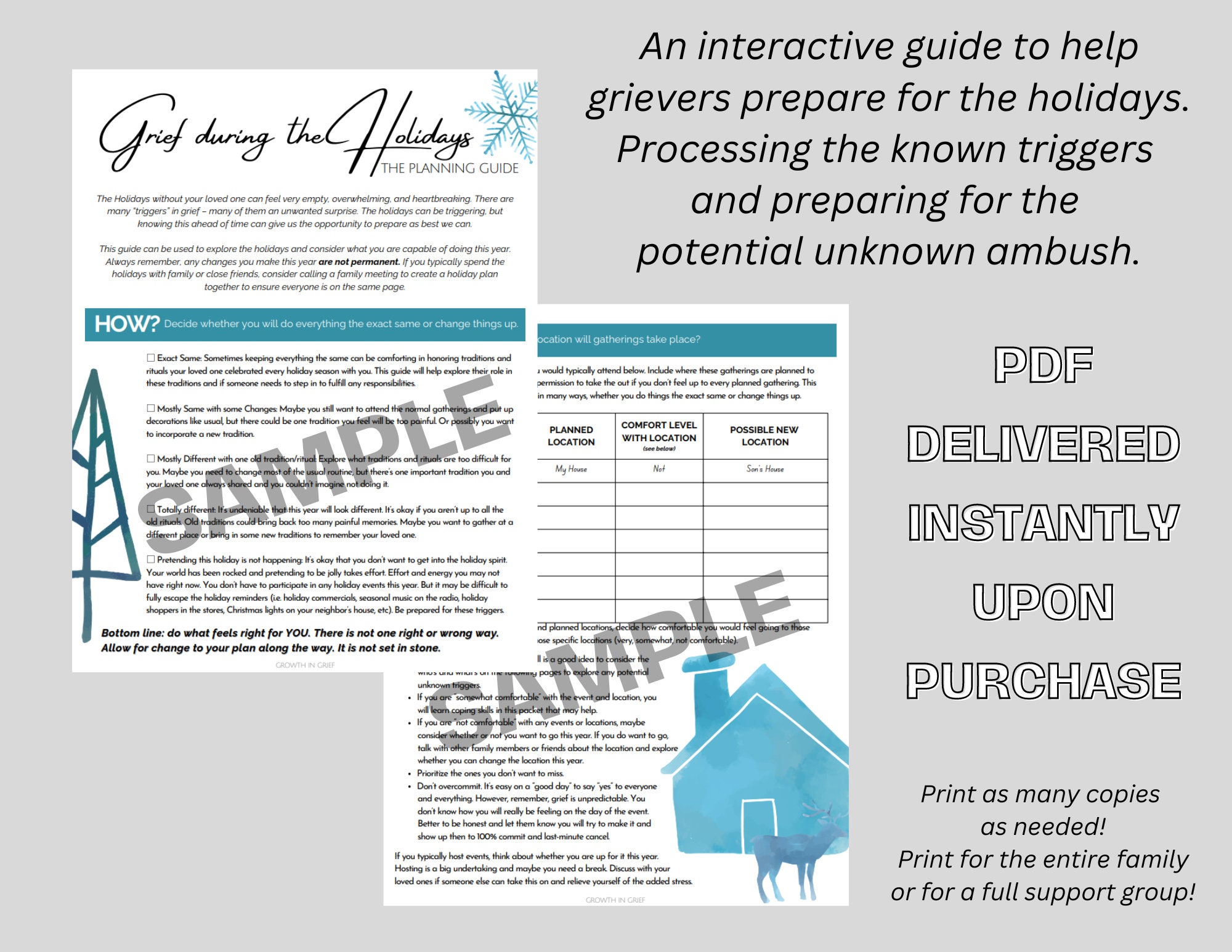 Grief Holiday Planning Guide Worksheet Packet - Etsy