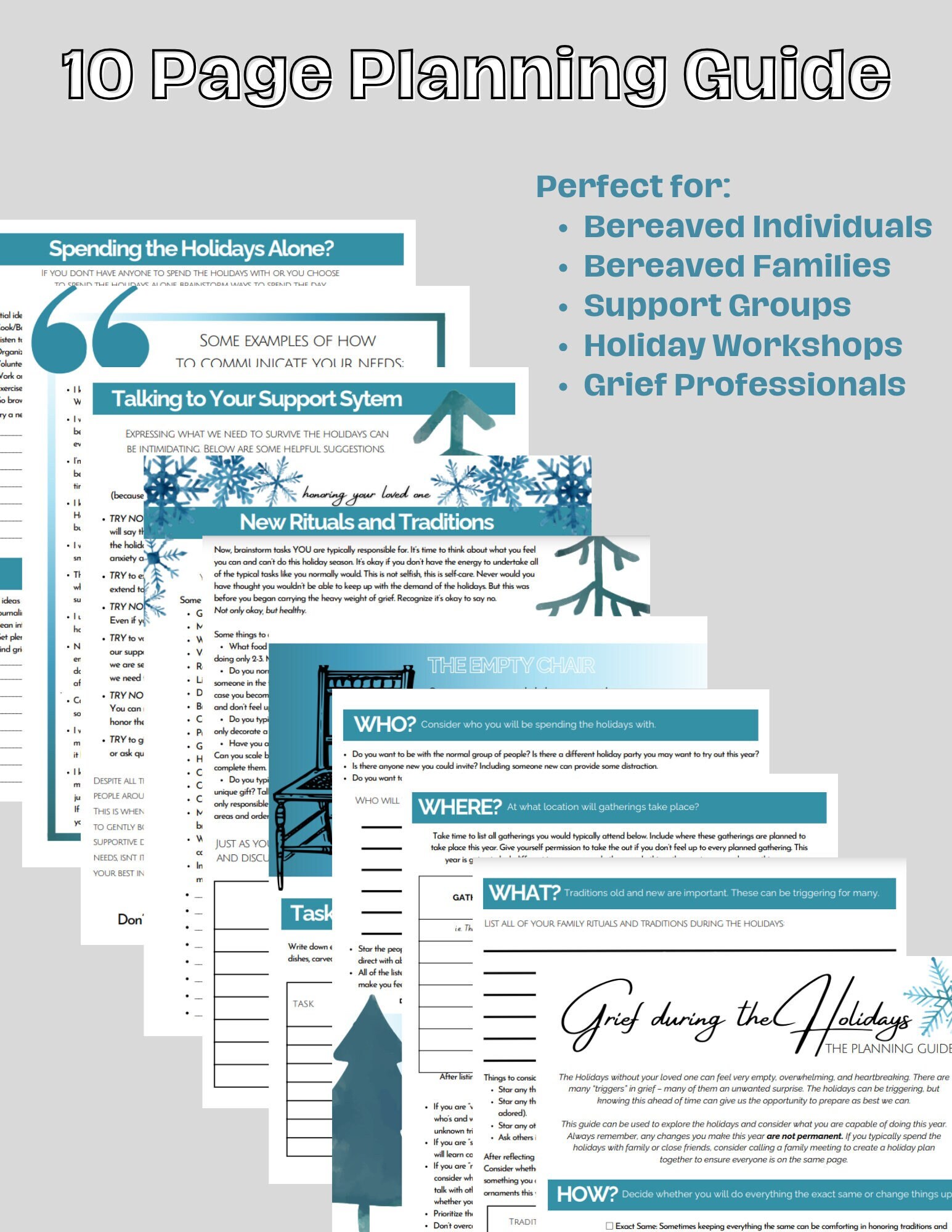 Grief Holiday Planning Guide Worksheet Packet - Etsy