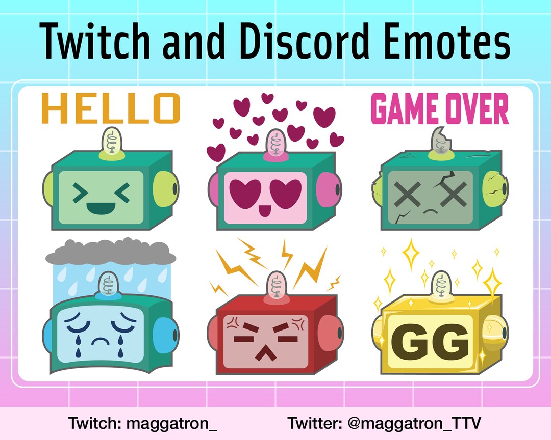 Robot Head Emotes (6) | Twitch | Discord | Youtube - Etsy