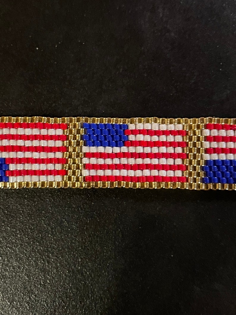 Patriotic Delica Bead Bracelet - Etsy